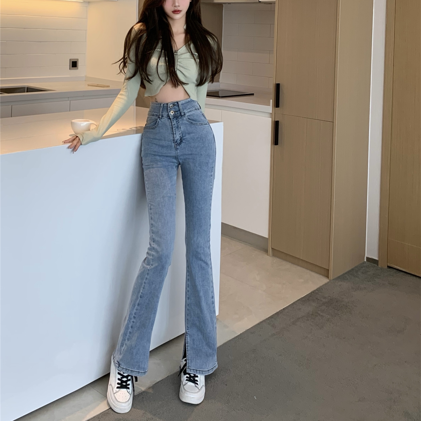 $13.80 | Real price long leg hot girl open line jeans women's summer ...